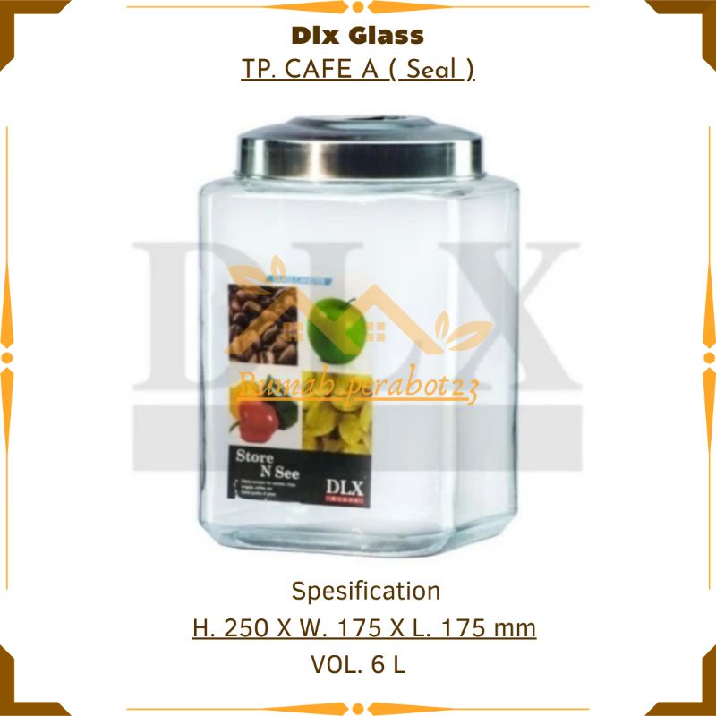 Jual DLX Glass Toples Kaca Cafe A B C ( 6 9 13 Liter ) Toples Kaca ...
