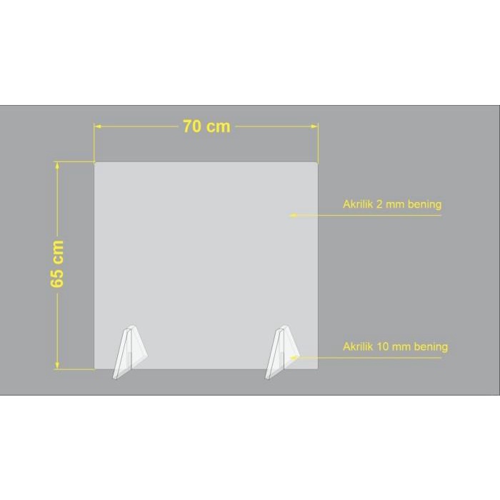 Jual SEKAT/PARTISI/PEMBATAS MEJA AKRILIK 65x70CM 2MM TANPA LUBANG ...
