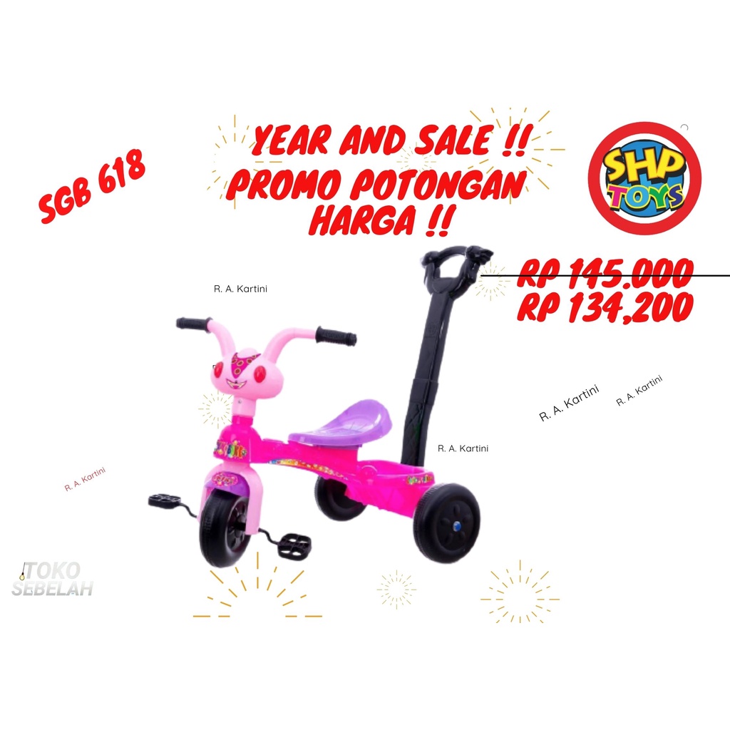 Jual mainan anak sepeda Roda Tiga Bike Tricycle SGB 618 - SHP Toys | Shopee Indonesia