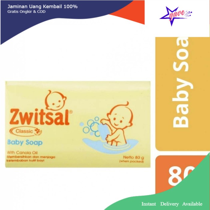 Jual [ COD ] zwitsal baby soap classic canola oil 80gr / | Shopee Indonesia