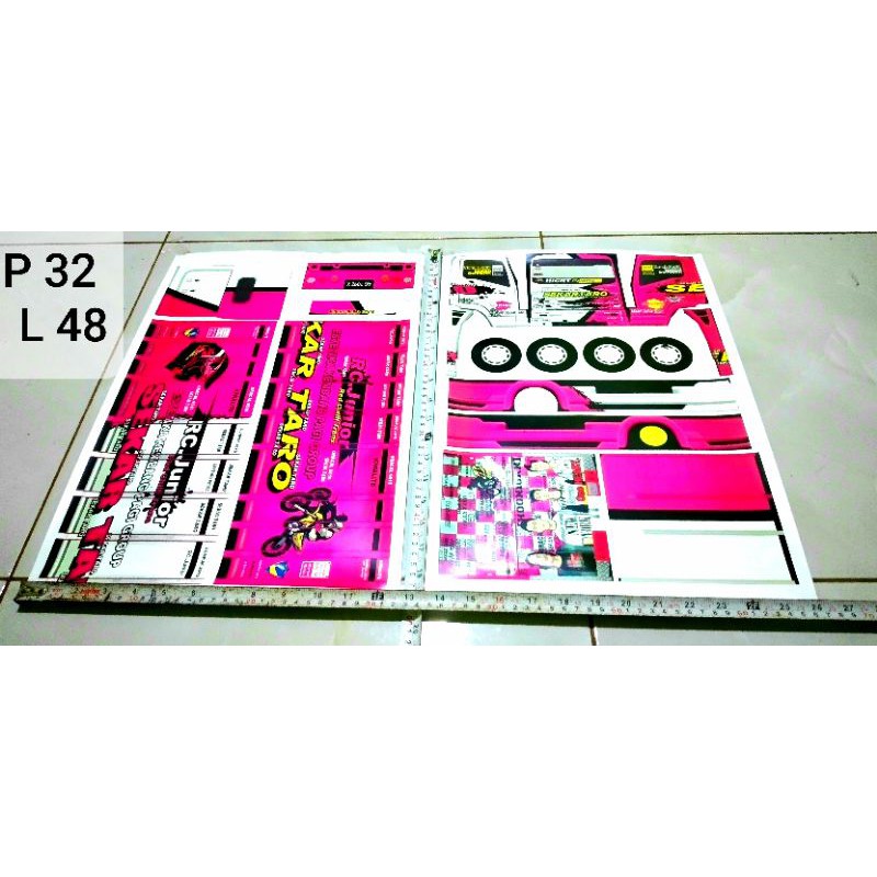 Jual STICKER PAPERXRAFT LIVERY TRUCK OLENG SEKAR TARO PINK SKALA 15 ...
