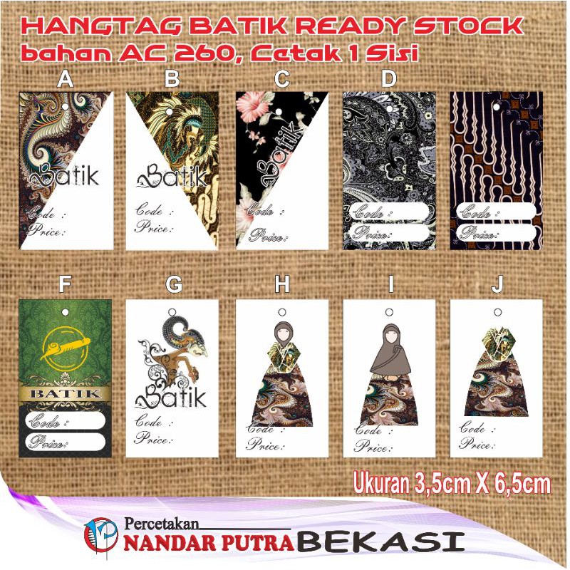 Jual (56pcs) HangtagLabel Batik Ready Stock | Shopee Indonesia