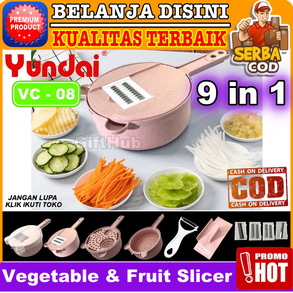 Jual Yundai Vegetable and Fruit Cutter Slicer Chopper VC-08 Pemotong ...