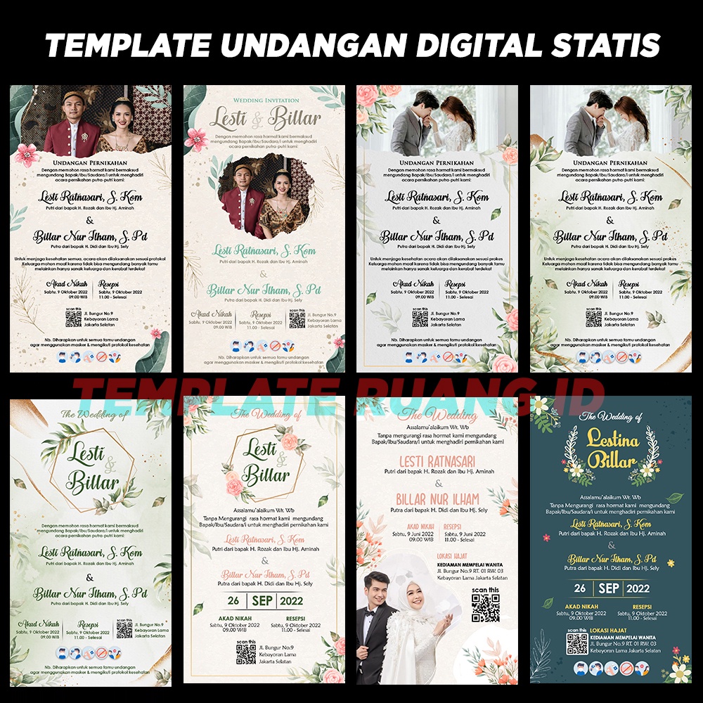 Jual Paket Template Desain Photoshop Undangan Digital Statis Rustic ...