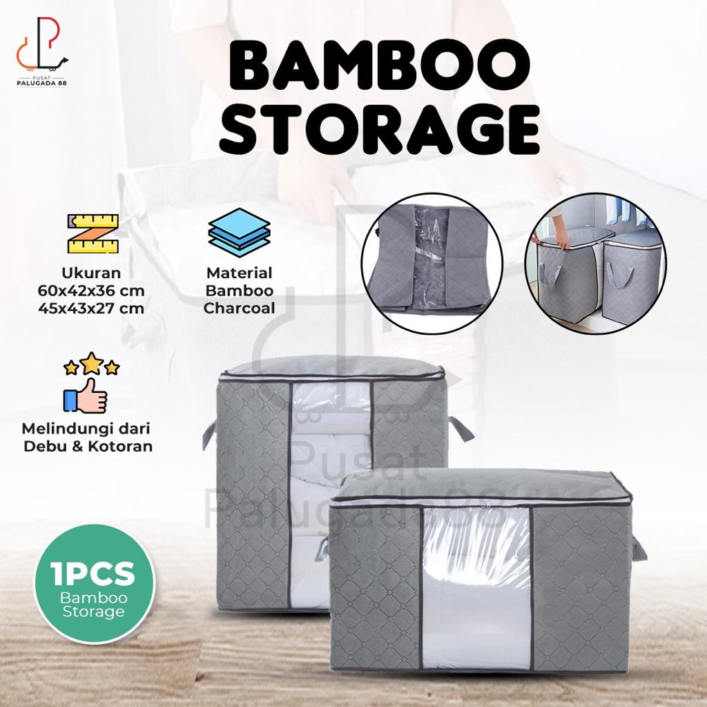 Jual Bamboo Storage Box Bag Organzier Penyimpanan Pakaian Selimut Sprei ...