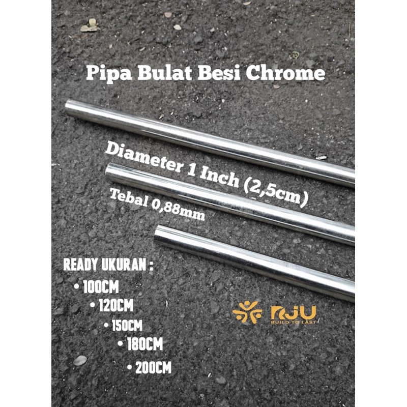 Jual Pipa Besi Bulat Warna Chrome Serbaguna Panjang 2 Meter | Shopee ...