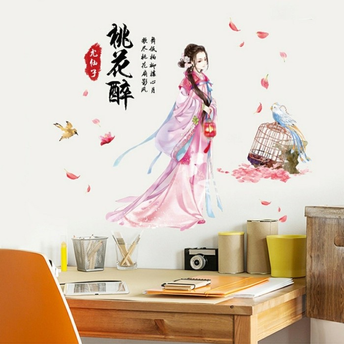 Jual Stiker Dinding / Kaca / Wall Sticker (Gadis Cantik, Sangkar Burung ...