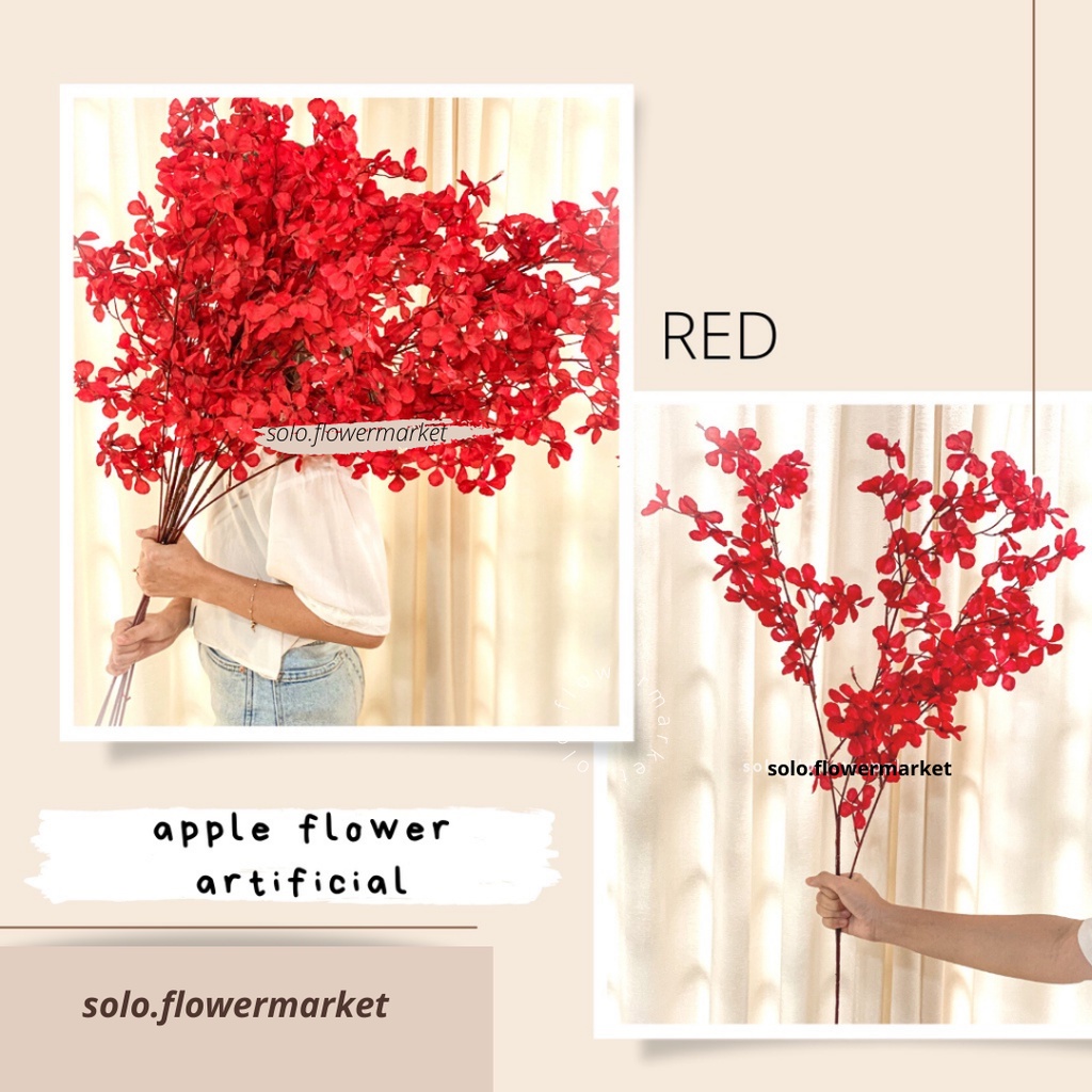 Jual APPLE FLOWER ARTIFICIAL LEAF DAUN BUNGA APEL Artificial Apple ...