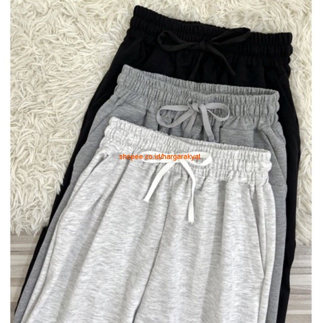 Jual Kyo Jogger Pants Kolor Celana Training Polos Wanita Bahan Baby ...
