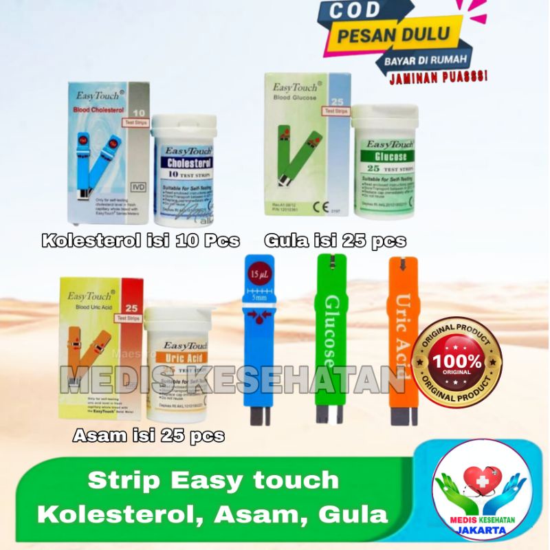 Jual Refill Easy Touch/ strip Easy touch Kolesterol/ Easy touch Gula ...