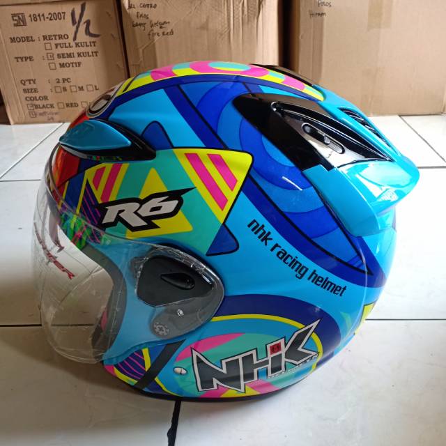 Jual HELM NHK R6 PIGMEN BLUE | Shopee Indonesia