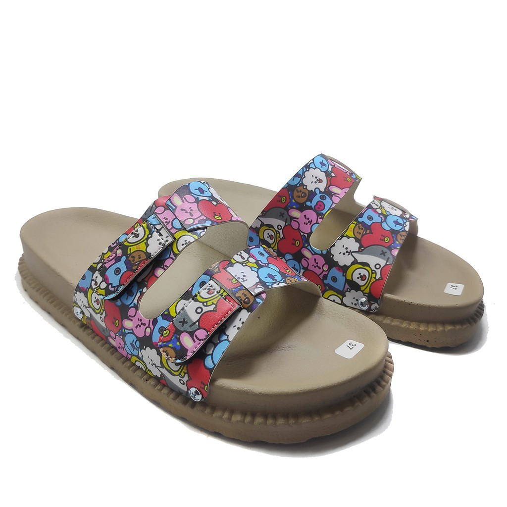 Jual [Com-Fy] Sandal Wedges Platform Wanita Motif BT21 Army | Shopee ...