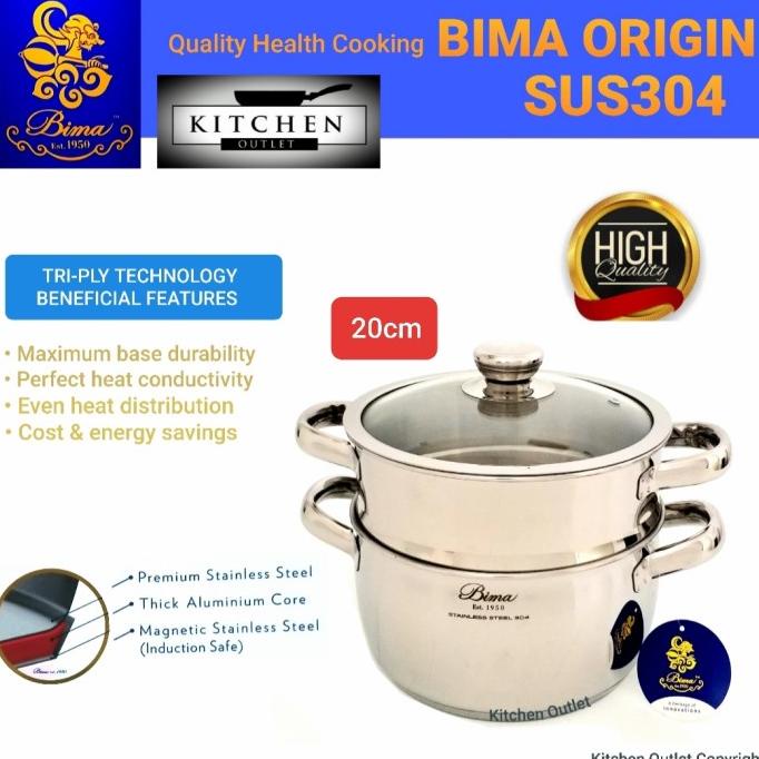 Jual BIMA Origin Premiere Steamer Panci Kukusan Stainless Steel 304 20Cm | Shopee Indonesia