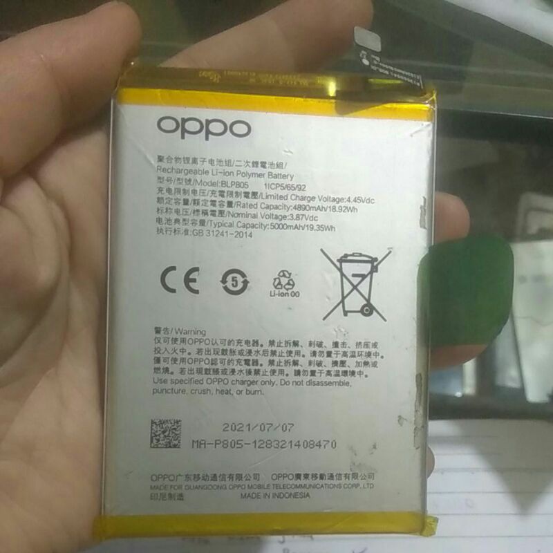 Jual Battery Oppo A16 Type BLP805 Copotan Original | Shopee Indonesia