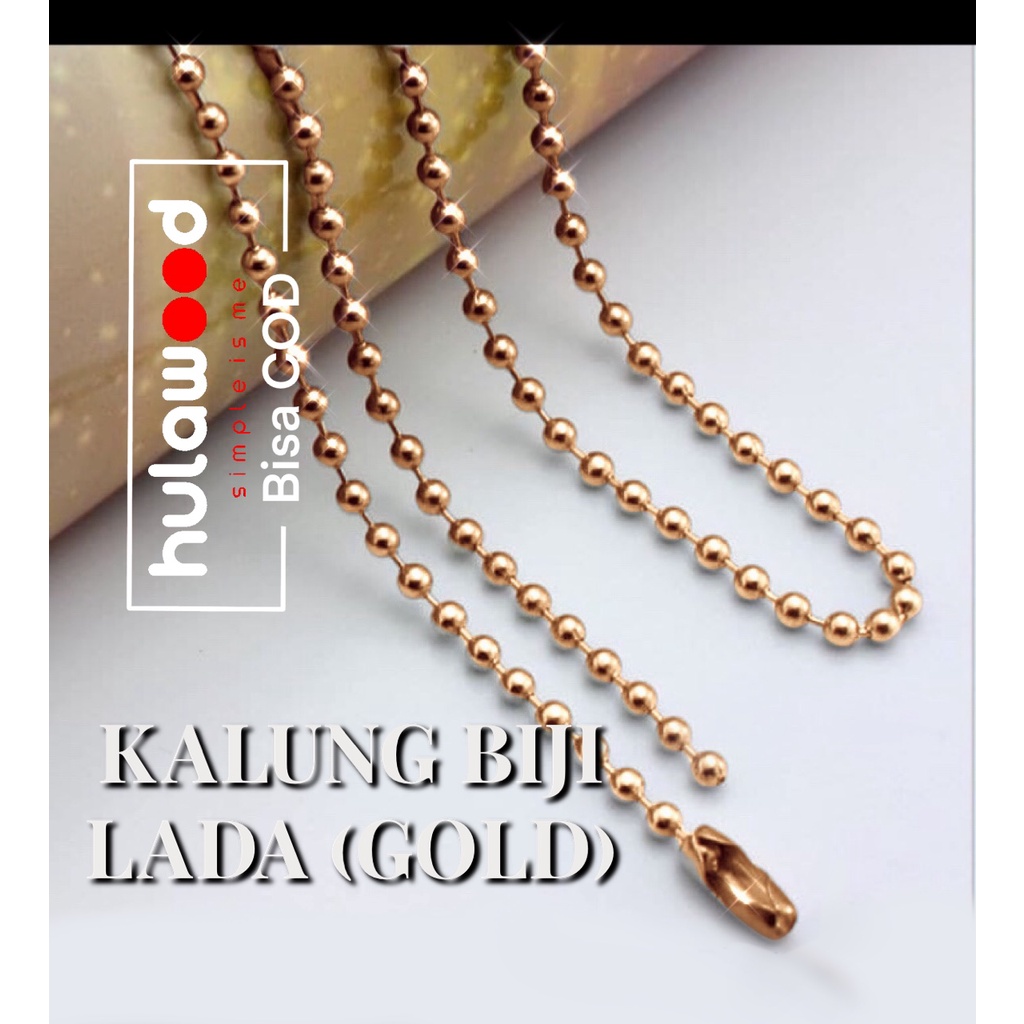 Jual Rantai Kalung Titanium Biji Lada GOLD / Rantai Kalung Pendant ...