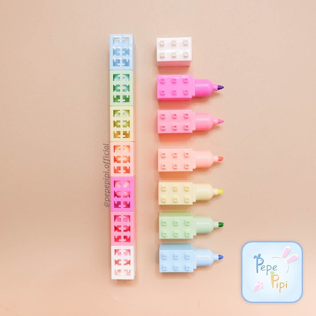 Jual Highlighter 3D Tumpuk Lego Spidol Marker Textlighter Textliner ...