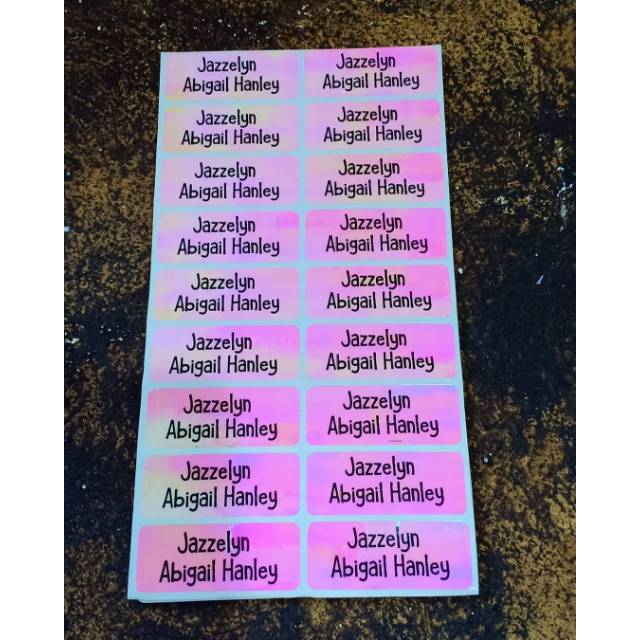 Jual Polos Pink Laser Label nama sticker label name waterproof | Shopee ...