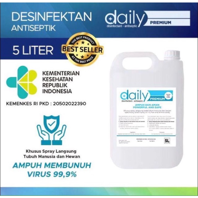 Jual DESINFEKTAN DAILY PREMIUM Antiseptic 5 LITER | Shopee Indonesia