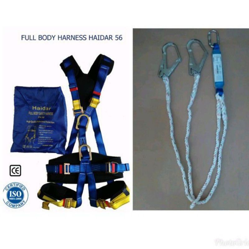 Jual 1 Set Full Body Harness PN56 Haidar+Dauble Lanyard Absober Haidar | Shopee Indonesia