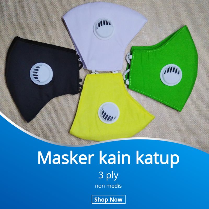 Jual MASKER KAIN 3 PLY NON MEDIS KATUP FILTER KN 95 ragam warna trendy ...