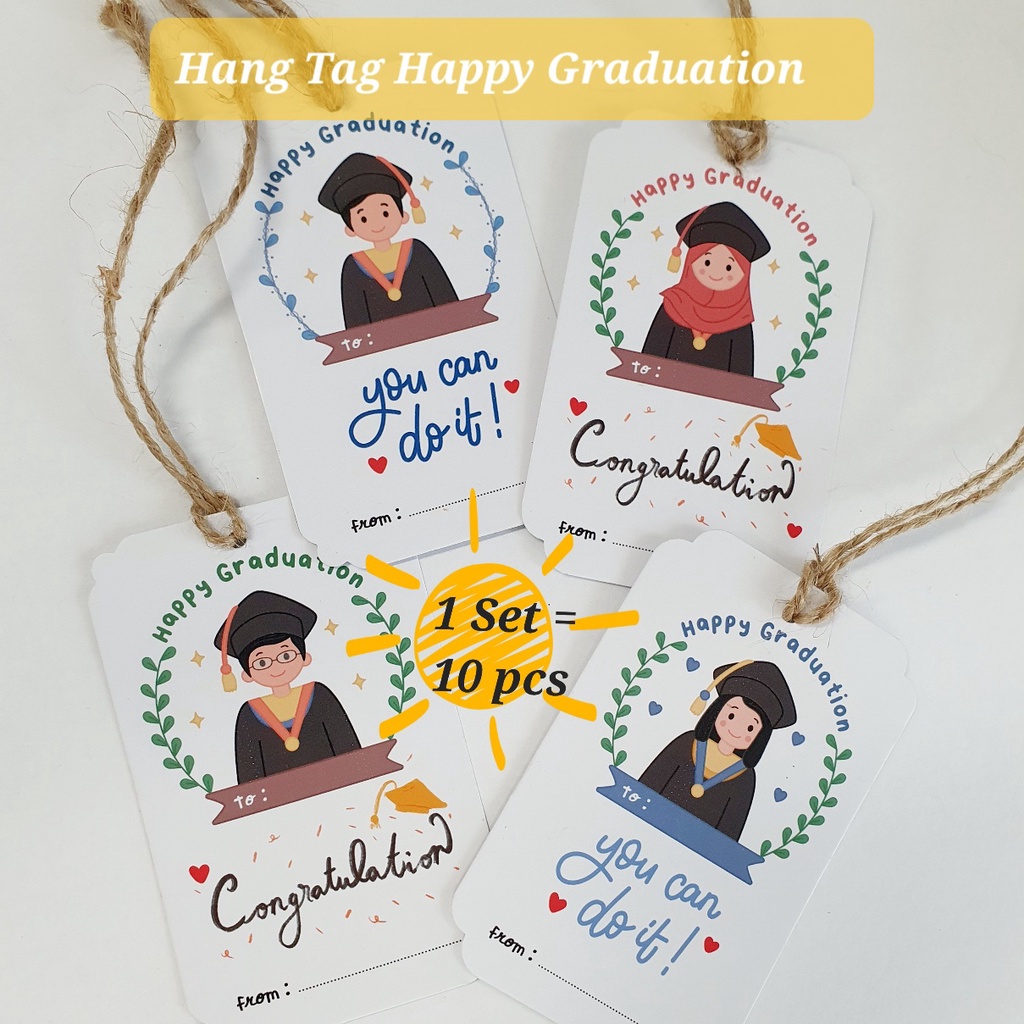 Jual (10pcs) Hang Tag Gift Happy Graduation Kelulusan Sekolah Wisuda ...