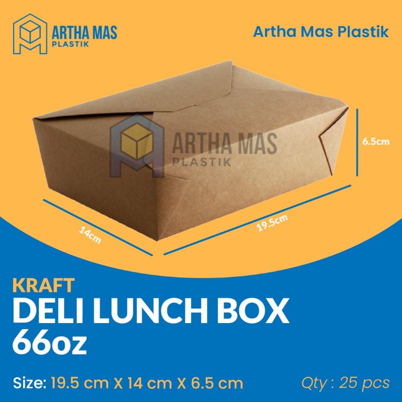 Jual Kraft Deli Food Box Kraft / Lunch Box Brown Kraft L 66oz | Shopee ...