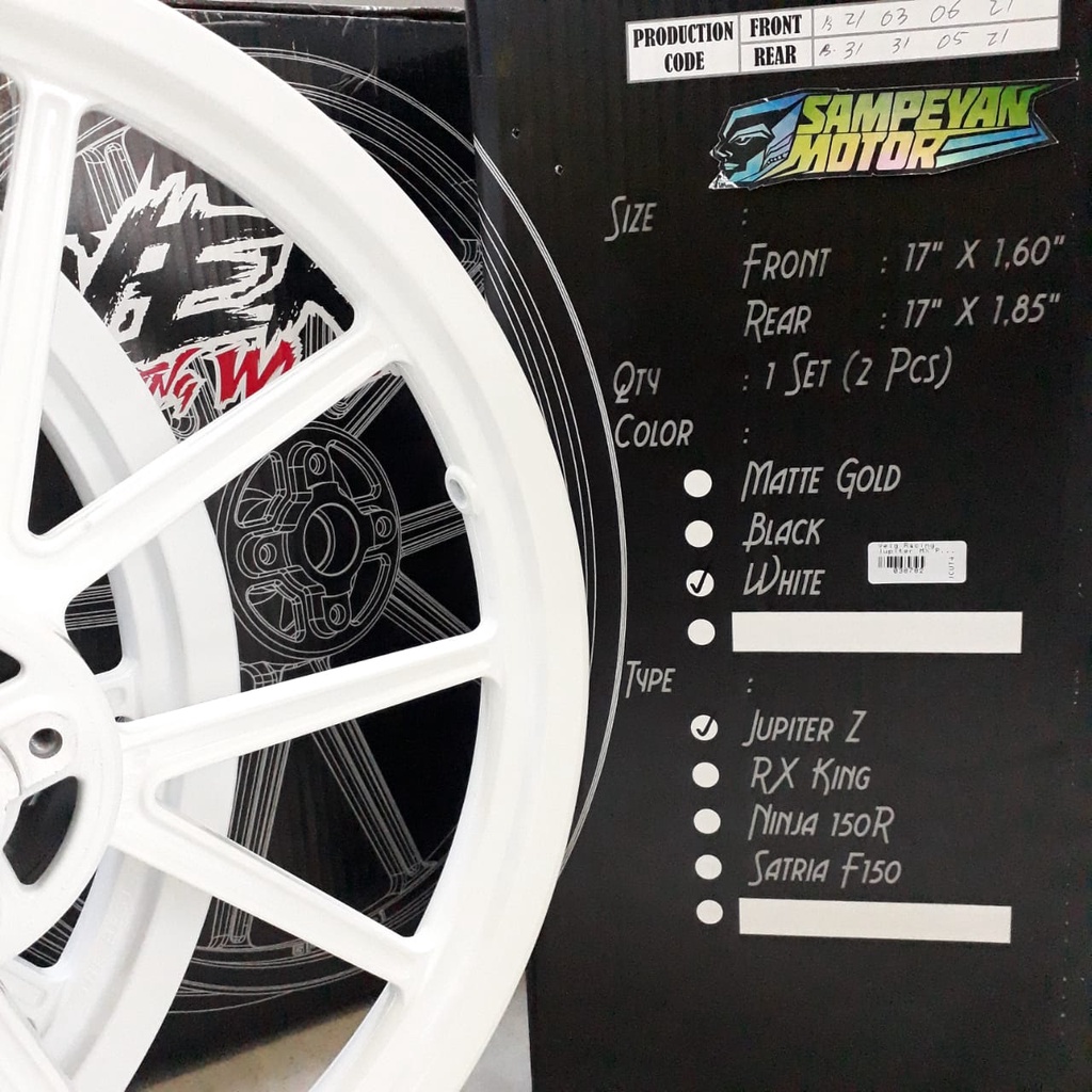 Jual Velg Racing Set Jupiter MX - Jupiter Z Power GP Wheel Drag 1 Biru ...