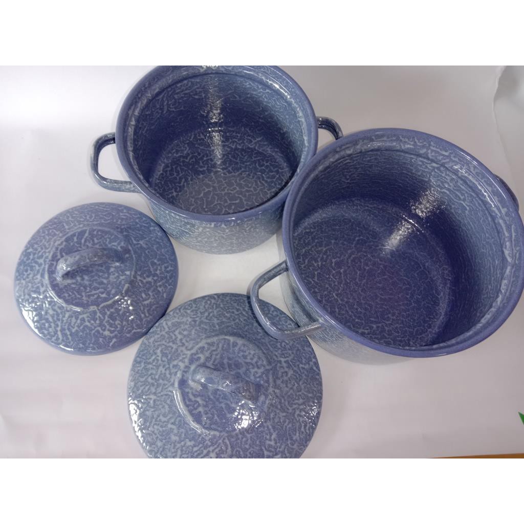 Jual PANCI ENAMEL LURIK BIRU 14 DAN 16 CM, PANCI SAYUR, PANCI SOP ...