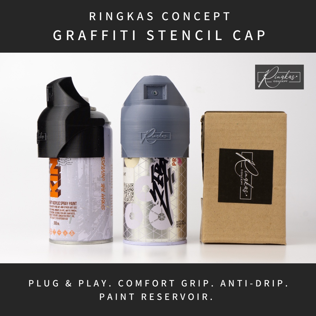Jual RINGKAS CONCEPT Graffiti Stencil Cap V1 Stencil Caps For Graffiti ...