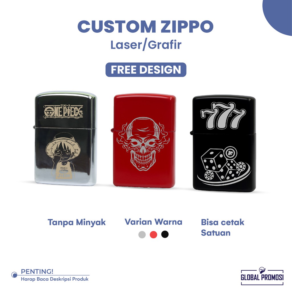 Jual Zippo Custom Laser Grafir Souvenir Cetak Nama Logo Design Bebas ...