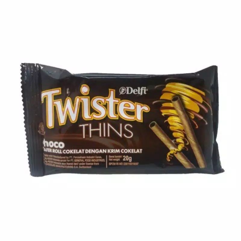 Jual DELFI TWISTER THINS 15GR WAFER ROLL COKELAT, DELFI TWISTER THIN 15 ...