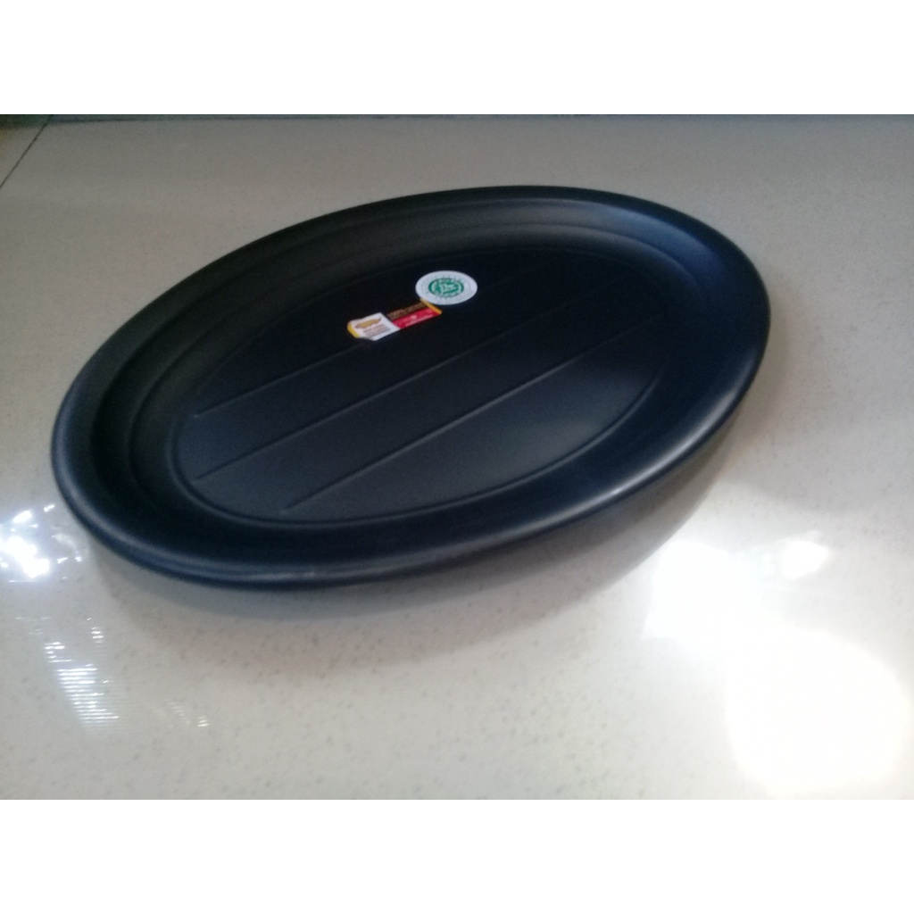 Jual Piring Oval Model Batu 11" Hitam Melamine - Golden Dragon P6411A ...