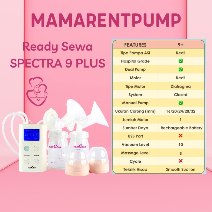 Jual Sewa Spectra 9 Plus Rental Pompa ASI 9plus 9+ Double Pump | Shopee ...