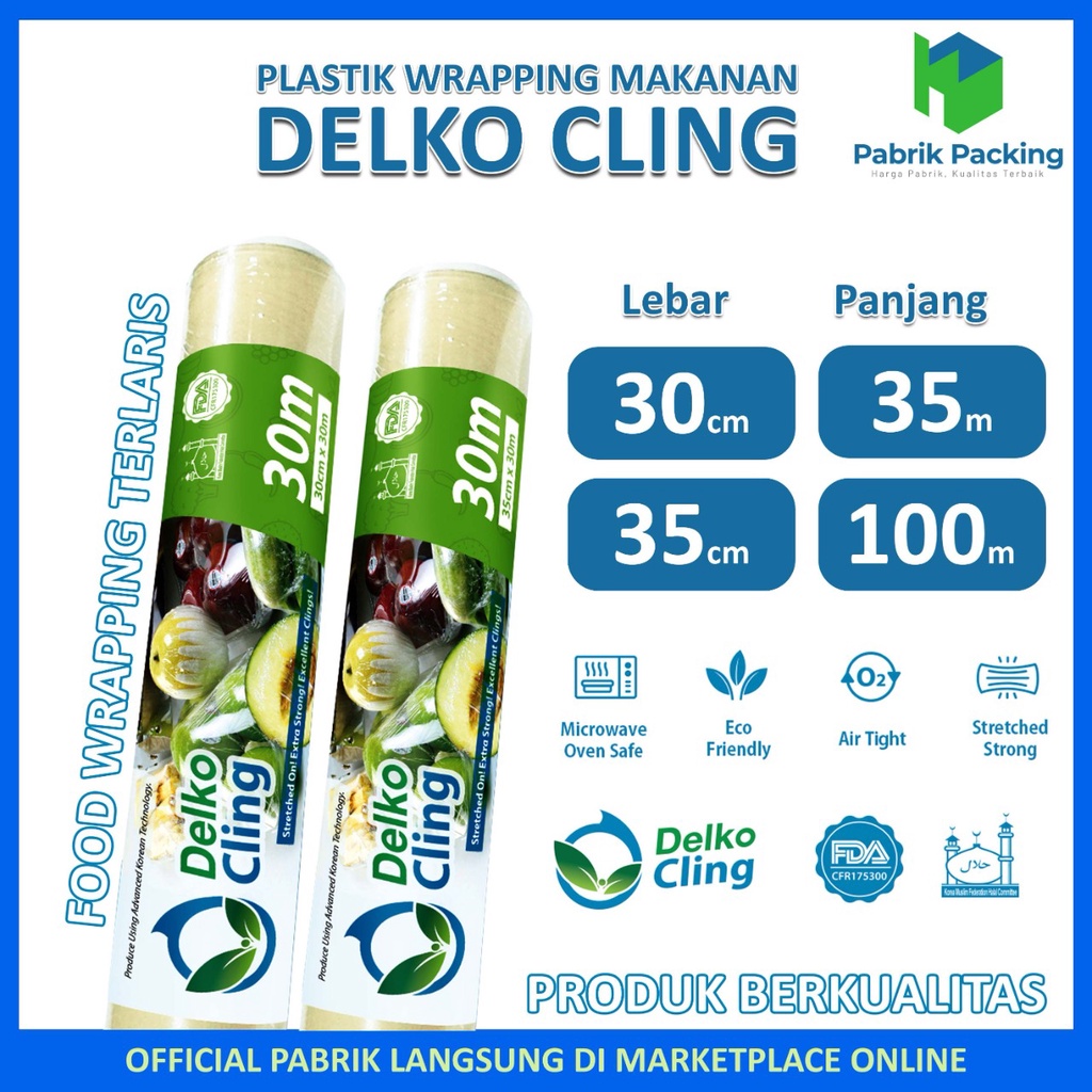 Jual Plastik Cling Wrap Food Wrapping Pembungkus Makanan Delko Cling ...