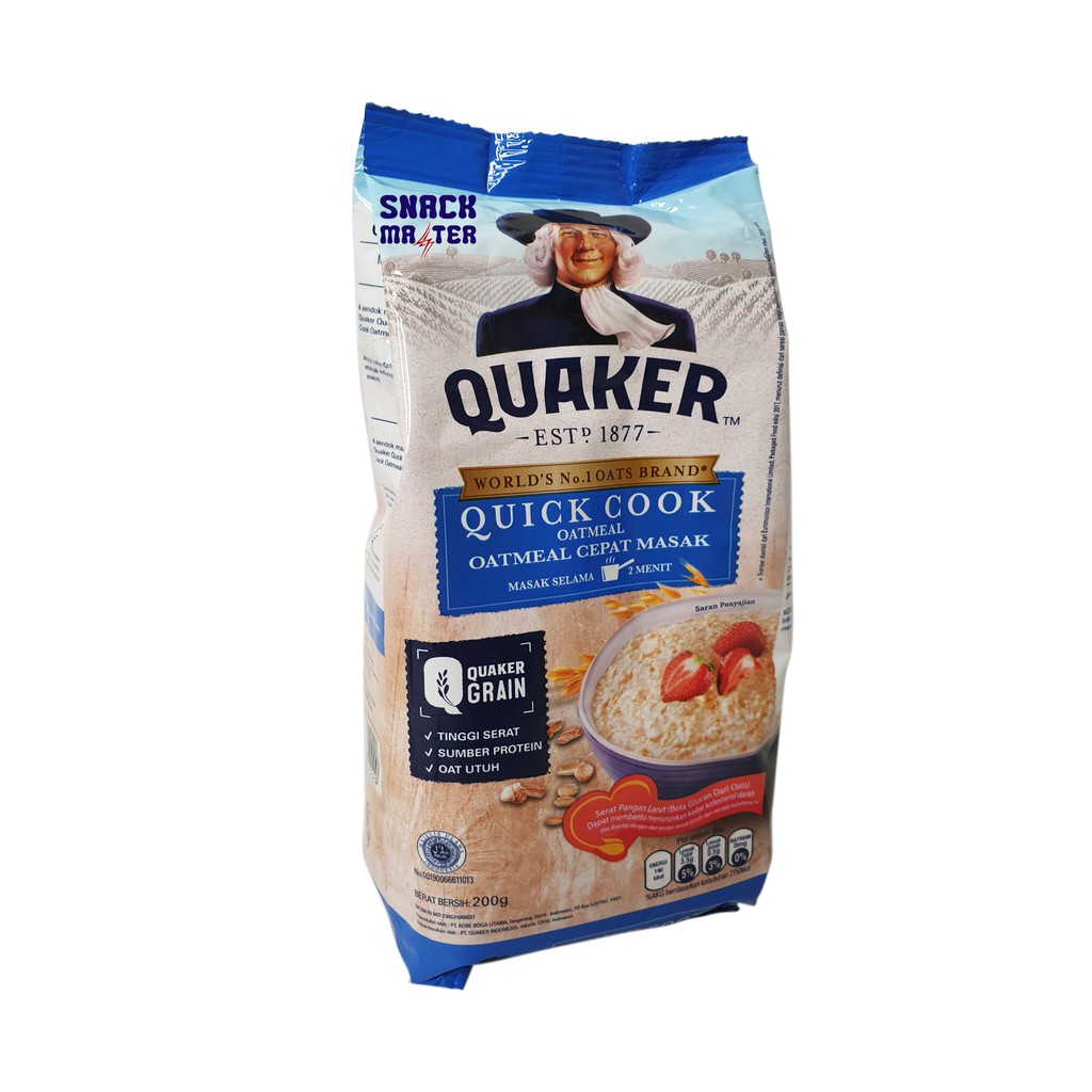 Jual Quaker Oatmeal Instant / Quick Cooking - Netto 200 gr | Shopee ...