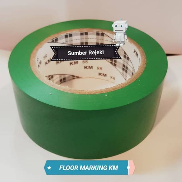 Jual Lakban Lantai KM Floor Marking Tape KM Ukuran 2" x 33.M Lakban Lantai Isolasi Lantai ...