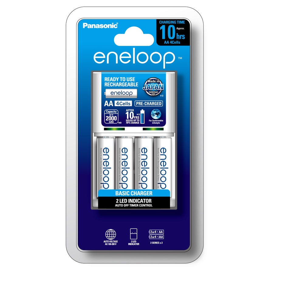 Jual Panasonic Eneloop Charger Kit + Battery Rechargeable AA | Shopee ...