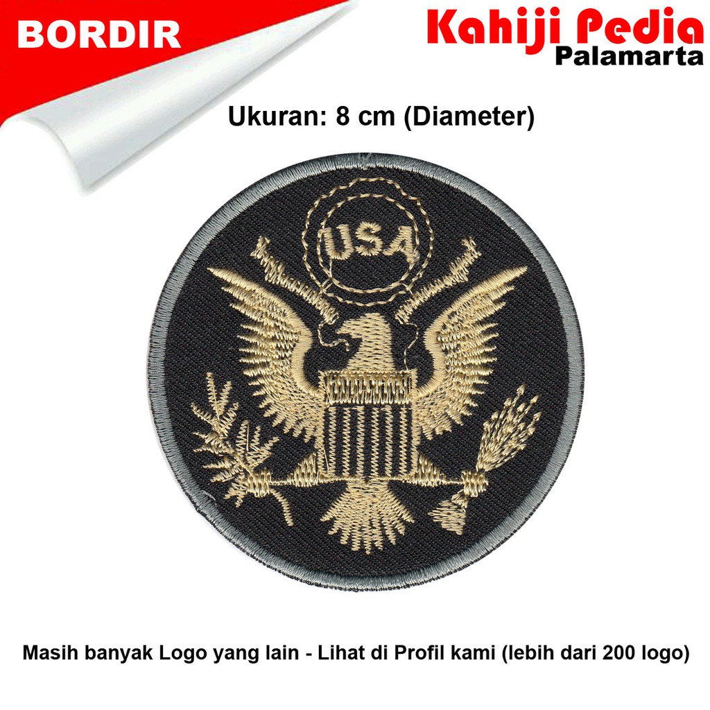 Jual Patch bordir emblem bordir badge logo USA 2w | Shopee Indonesia