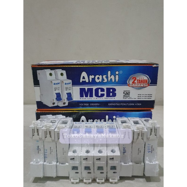 Jual MCB Stut 1P 1Phase Arashi 2A,4A,6A,10A,16A, SNI | Shopee Indonesia