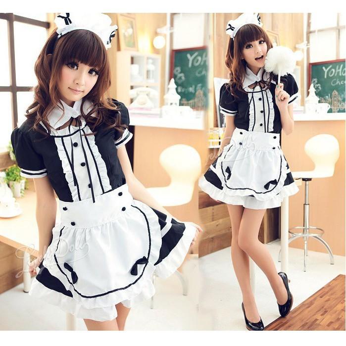 Jual Kostum Light Tone Maid Outfit Cosplay Maid Restaurant Maid Anime ...
