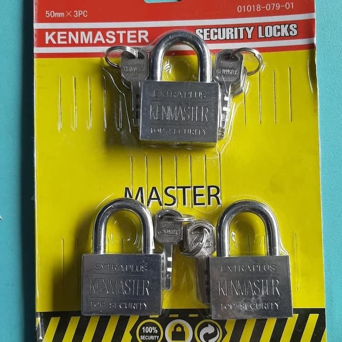 Jual Kenmaster , UK.50 mm Set 3 . Gembok , Kunci Gembok , Master key ...