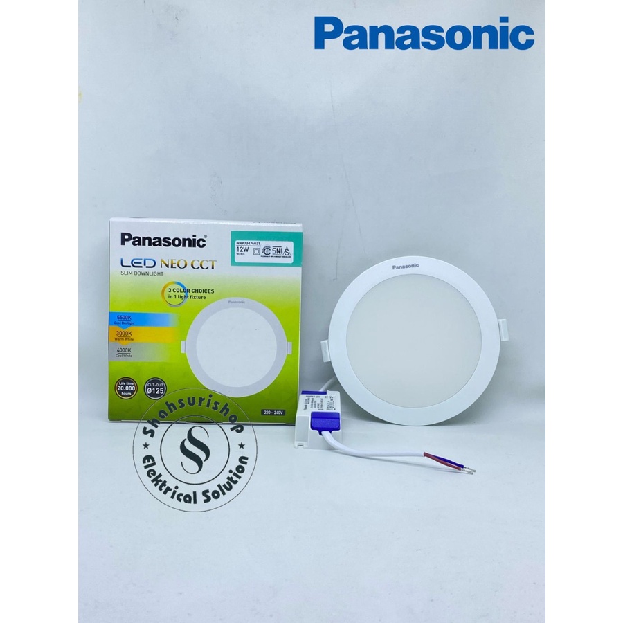 Jual PANASONIC LED PANEL NEO CCT SLIM DOWNLIGHT 12 WATT 3 WARNA NNP73476 | Shopee Indonesia