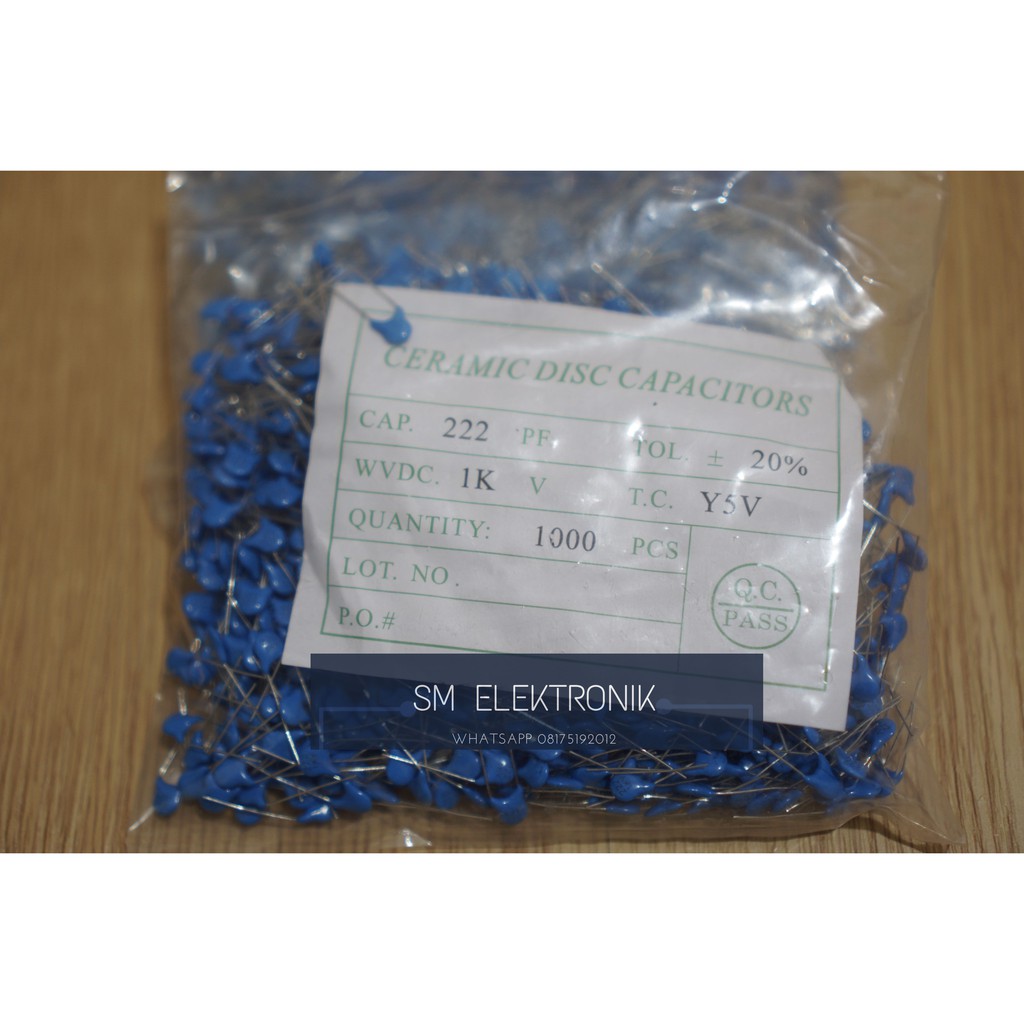 Jual Kapasitor Ceramic Capacitor 222 1kv 1000pcs | Shopee Indonesia