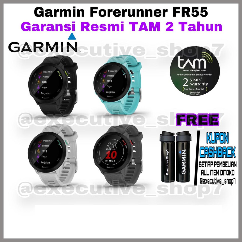 Jual Garmin Forerunner FR55 - Garansi Resmi TAM 2 Tahun | Shopee Indonesia