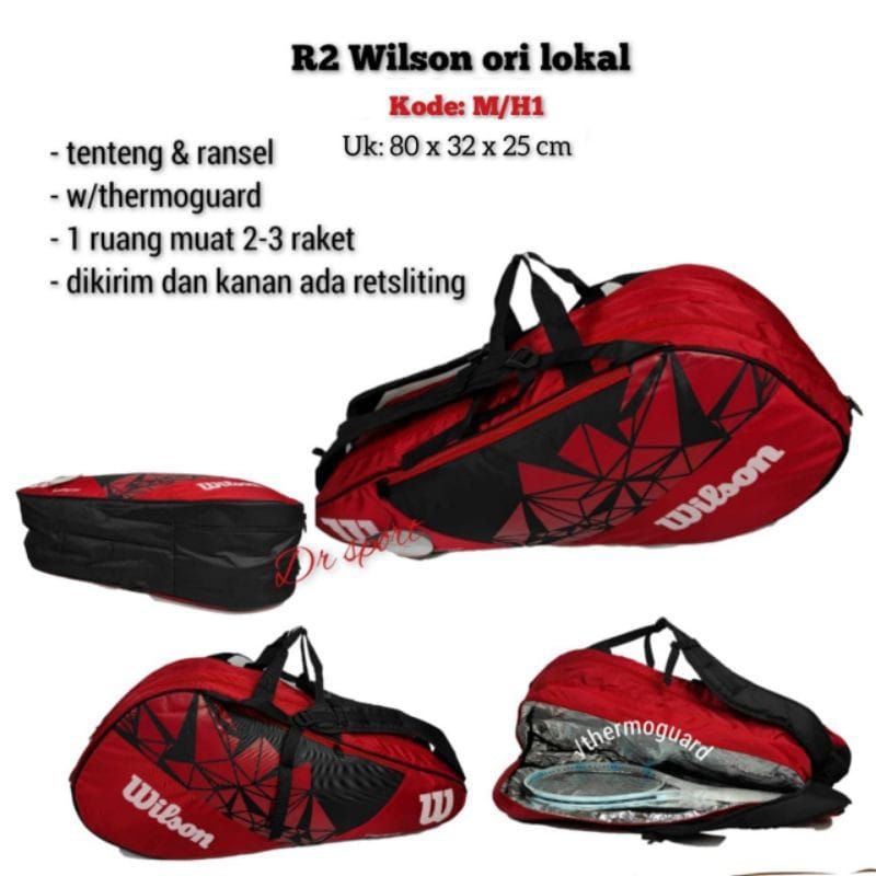 Jual AS-WLBTK Tas raket tenis R2 WL thermoguard big size ada kantong ...