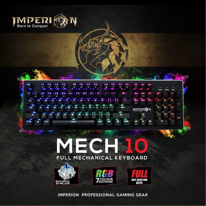 Jual Keyboard Gaming Imperion Mech 10 KG-M10R Mechanical, RGB - Perak ...