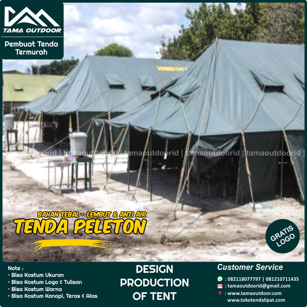Jual Tenda Pleton Ukuran Besar 6M x14M - 40 Orang Perkemahan TNI ...