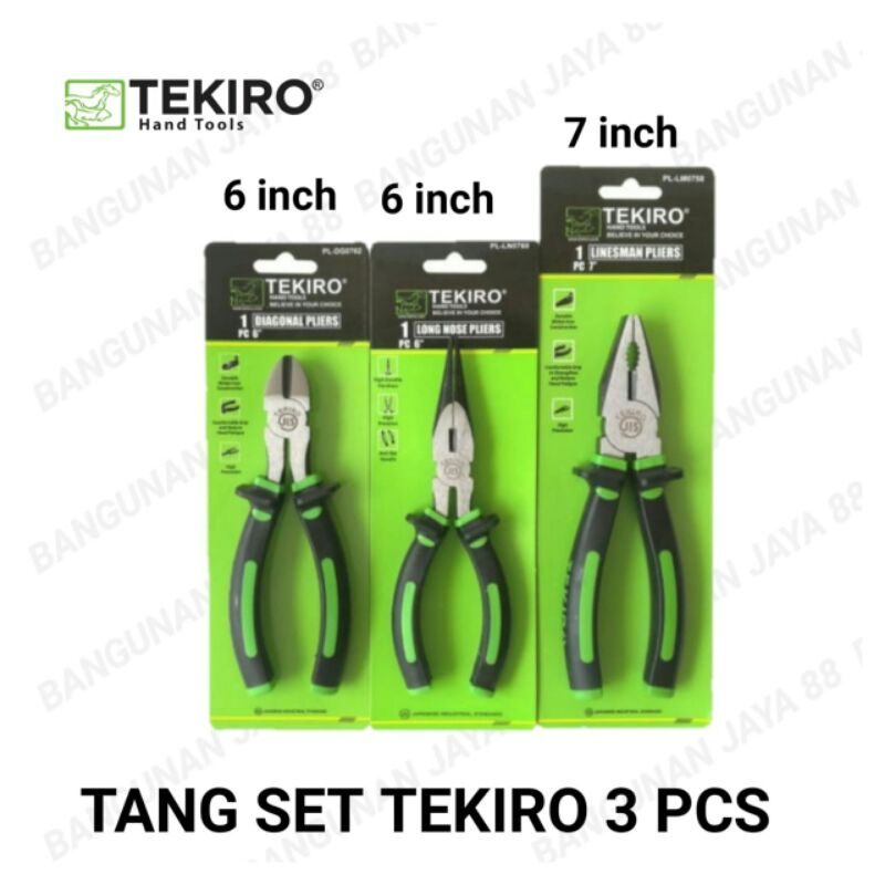 Jual Paket Set TEKIRO(3pcs)Tang Lancip/Tang Potong/Tang Combinasi | Shopee Indonesia
