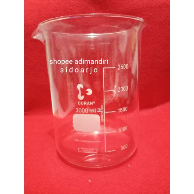 Jual DURAN Beaker Low 2000ml,,3000ml/GELAS KIMIA DURAN 2L,3L | Shopee Indonesia