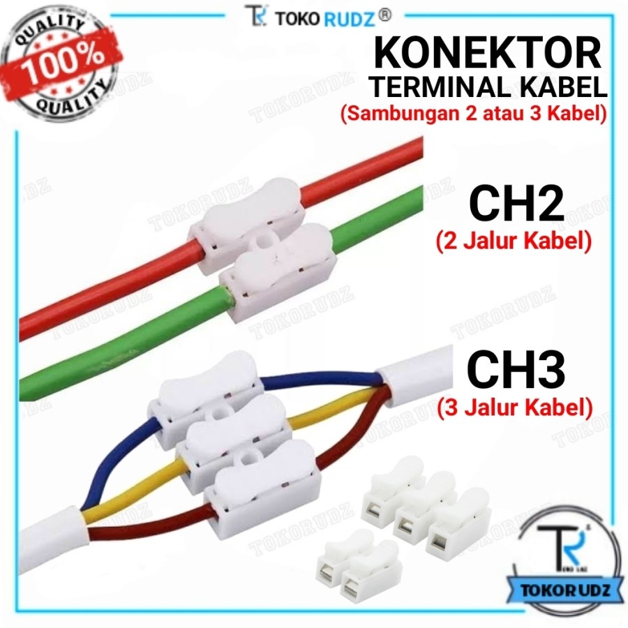 Jual Terminal Konektor Sambungan Kabel 2 3 Pin Jalur Quick Connect Wire ...